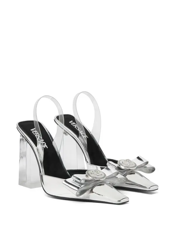 Versace Medusa Head Metallic Leather Pumps