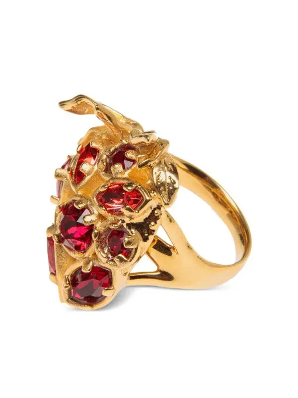 Bally Deco Crystal-embellished Ring - Gold