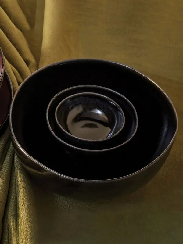 L'Objet Terra Porcelain Salad Bowl - Black