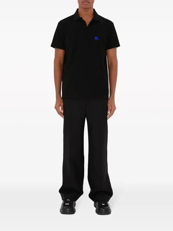 Burberry Ekd-embroidered Polo Shirt - Black