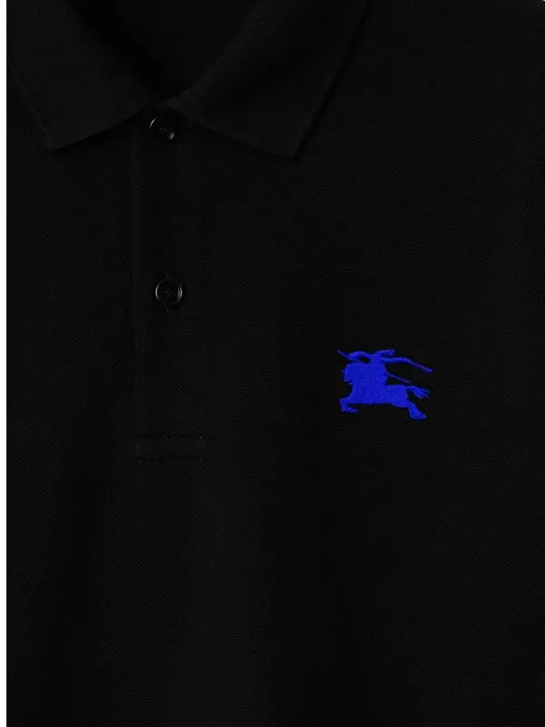 Burberry Ekd-embroidered Polo Shirt - Black