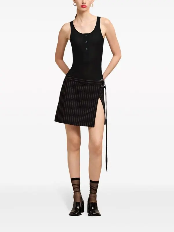 AMI Paris Ribbed Tank Top - Black