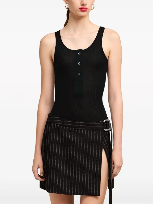 AMI Paris Ribbed Tank Top - Black