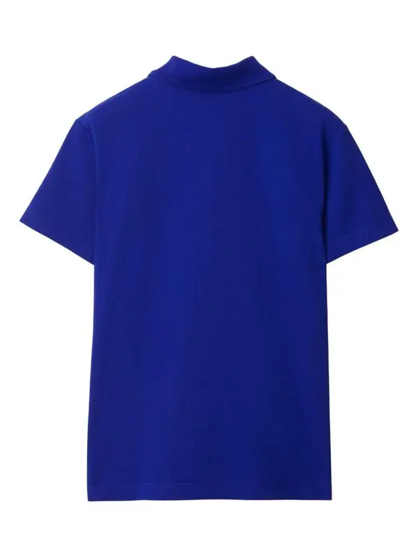 Burberry Equestrian Knight Cotton Polo Shirt - Blue