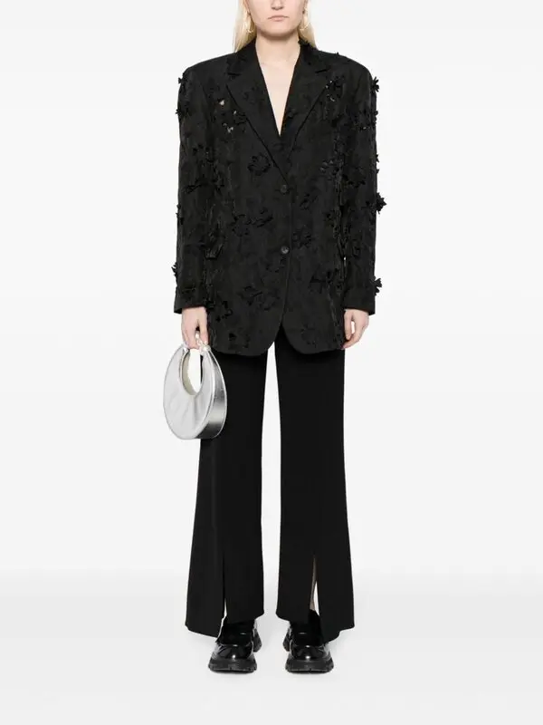 JNBY Floral Appliqué Single-breasted Blazer - Black