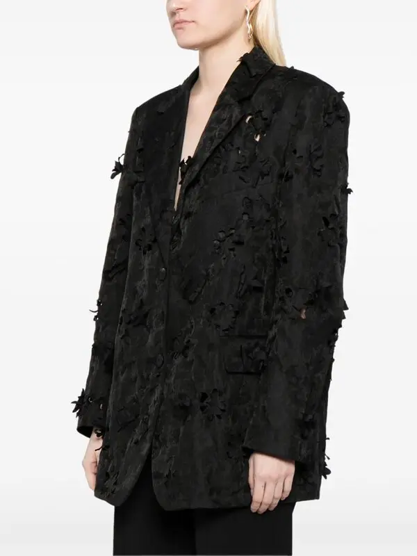 JNBY Floral Appliqué Single-breasted Blazer - Black
