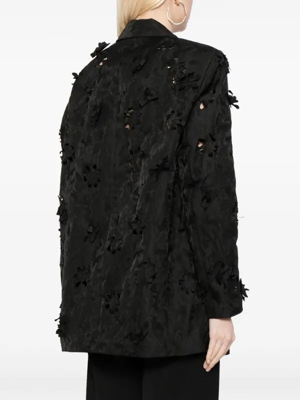 JNBY Floral Appliqué Single-breasted Blazer - Black