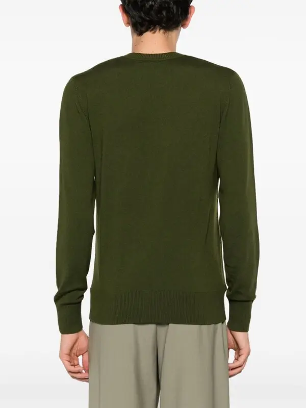 Versace Embroidered-logo Wool Jumper - Green
