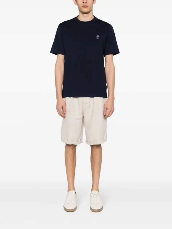 Brunello Cucinelli Logo-print Cotton T-shirt - Blue