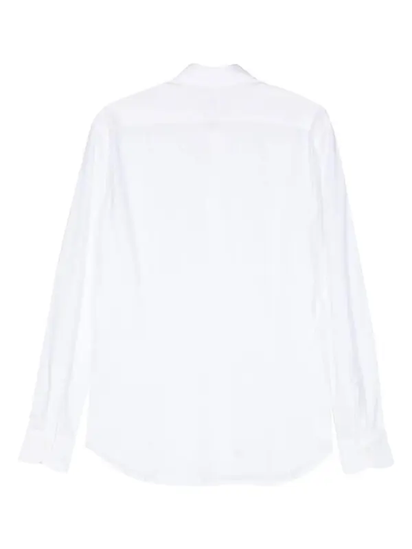 MAZZARELLI Tonal Stitching Cotton Shirt - White