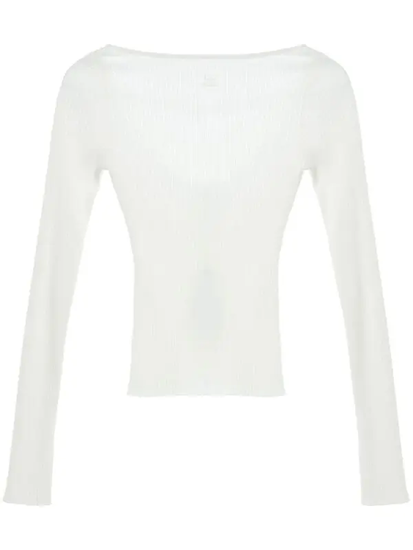 COURREGES Ribbed-knit Top - White