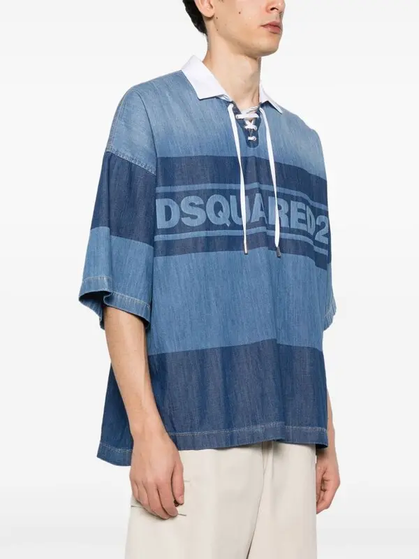 Dsquared2 Logo-print Denim Polo Shirt