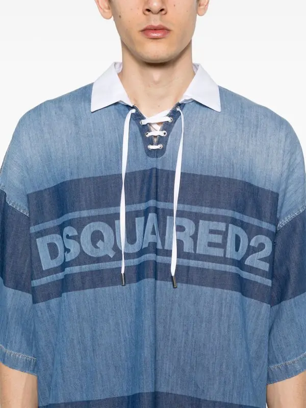 Dsquared2 Logo-print Denim Polo Shirt