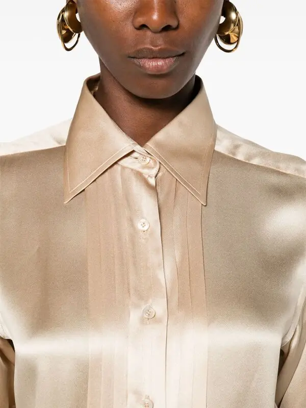 TOM FORD Pintuck-detail Silk Shirt