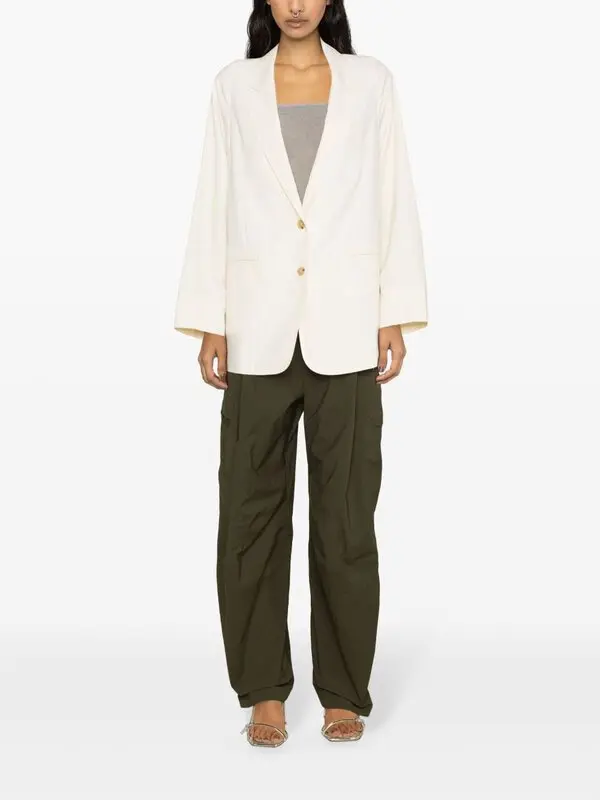 FORTE_FORTE Single-breasted Twill Blazer