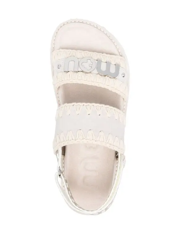 Mou Crochet-trim Logo Plaque Sandals