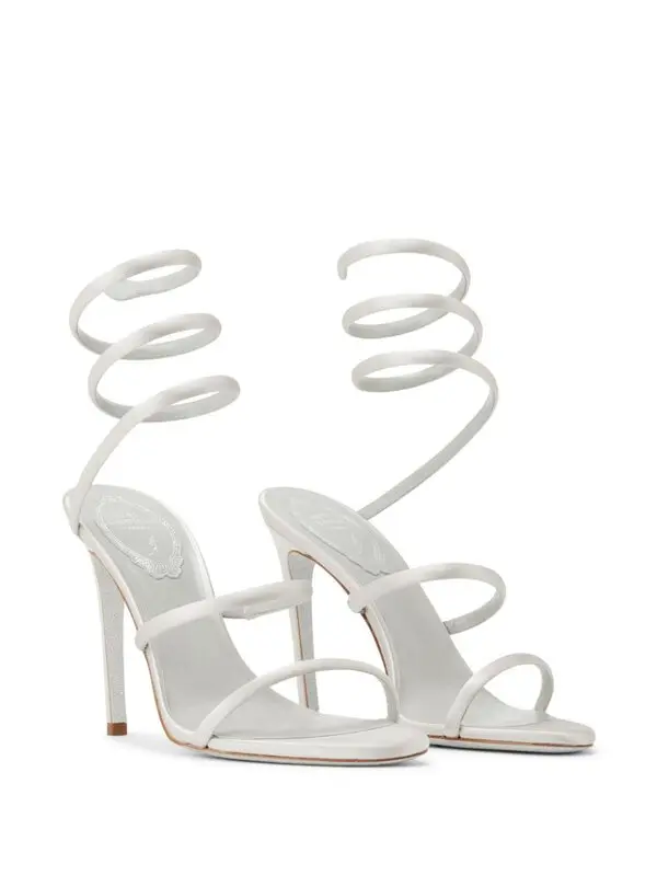 Rene Caovilla Cleo Satin Sandals - Grey