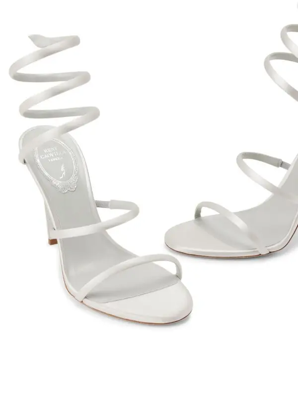 Rene Caovilla Cleo Satin Sandals - Grey