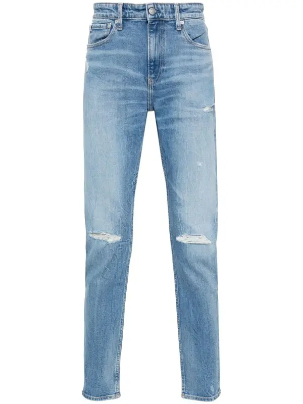 Calvin Klein Distressed Tapered-leg Jeans