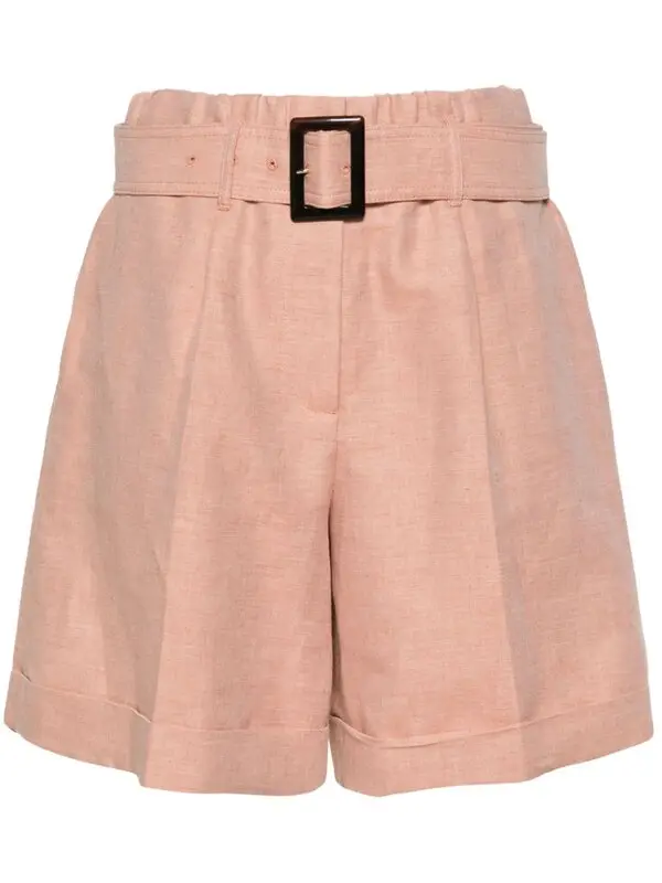 Lorena Antoniazzi Belted Pleated Thigh-length Shorts