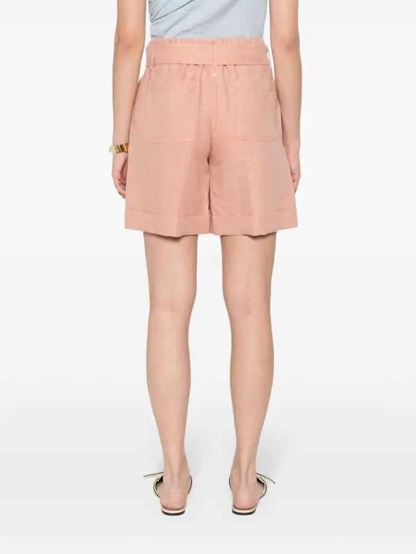 Lorena Antoniazzi Belted Pleated Thigh-length Shorts