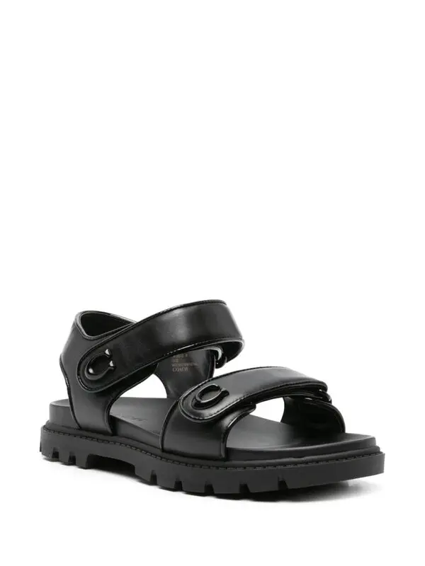 COACH Brynn Leather Sandals - Black