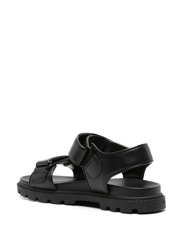 COACH Brynn Leather Sandals - Black