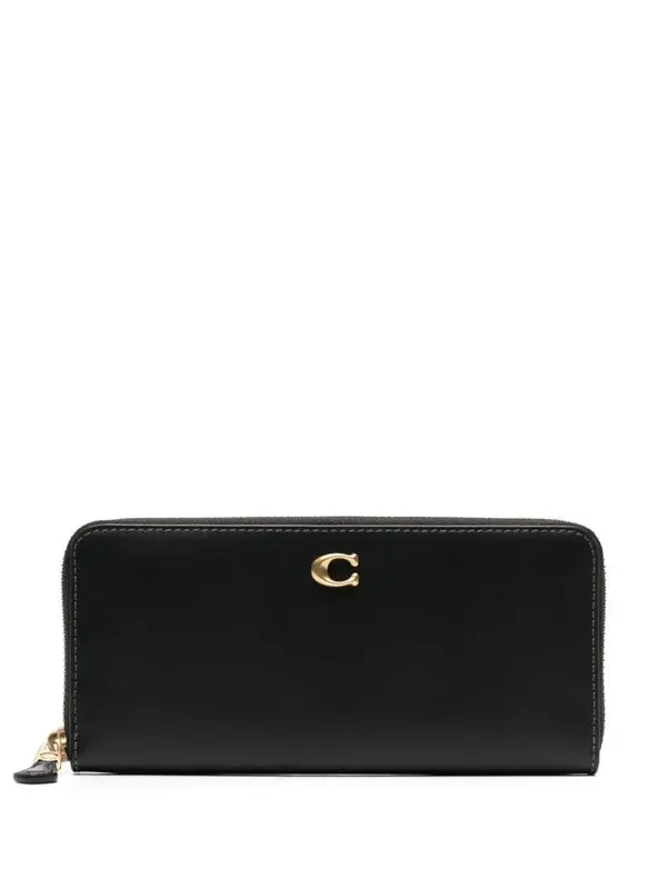COACH Slim Accordion Leather Wallet - Black
