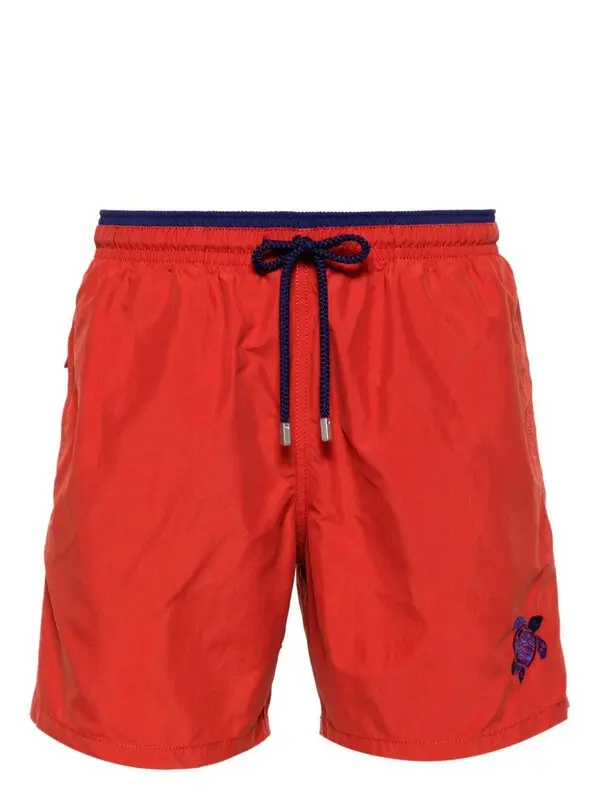 Vilebrequin Moka Turtle-embroidered Swim Shorts - Red