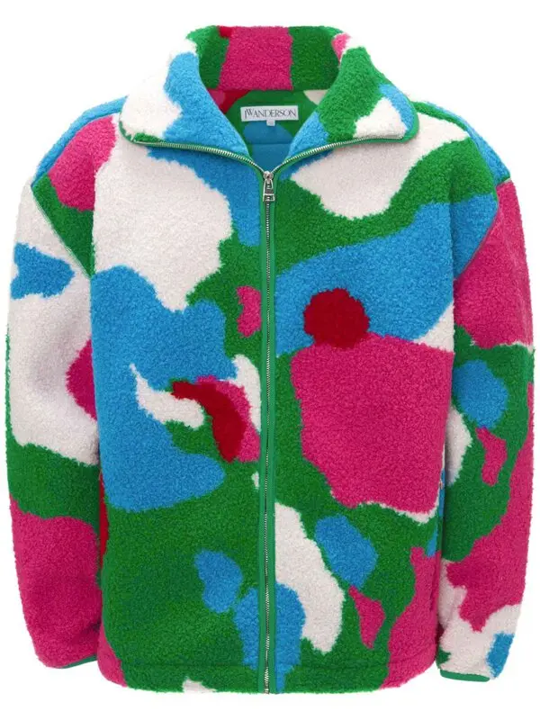 JW Anderson Graphic Fleece Jacket - Green