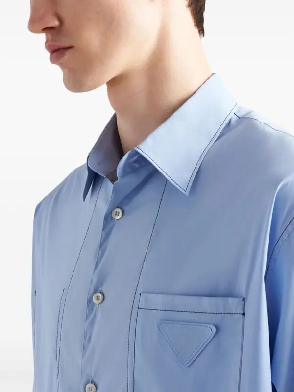 Prada Triangle-logo Cotton Shirt