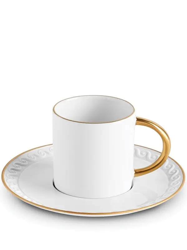 L'Objet Neptune Espresso Cup And Saucer - White
