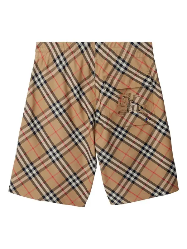 Burberry Check-print Drawstring Shorts - Brown