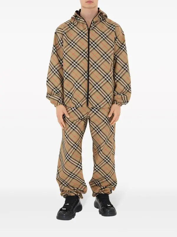 Burberry Checked Straight-leg Trousers - Brown