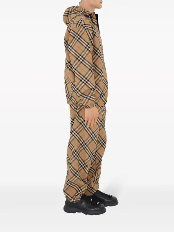 Burberry Checked Straight-leg Trousers - Brown