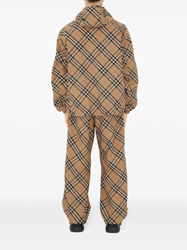 Burberry Checked Straight-leg Trousers - Brown