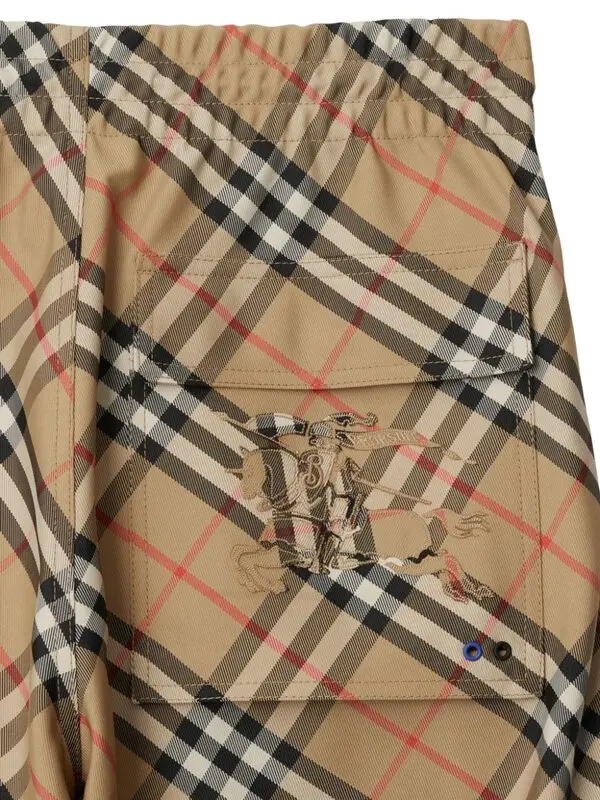 Burberry Checked Straight-leg Trousers - Brown