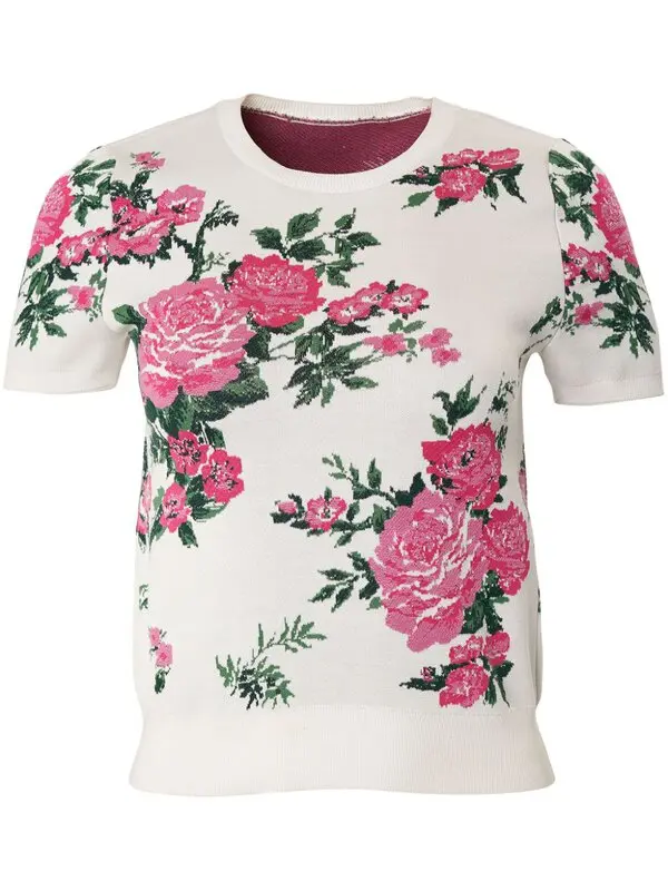 Carolina Herrera Floral-jacquard Knitted Top