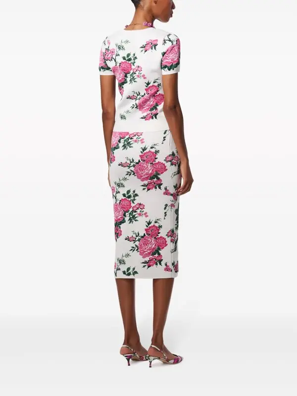 Carolina Herrera Floral-jacquard Knitted Top