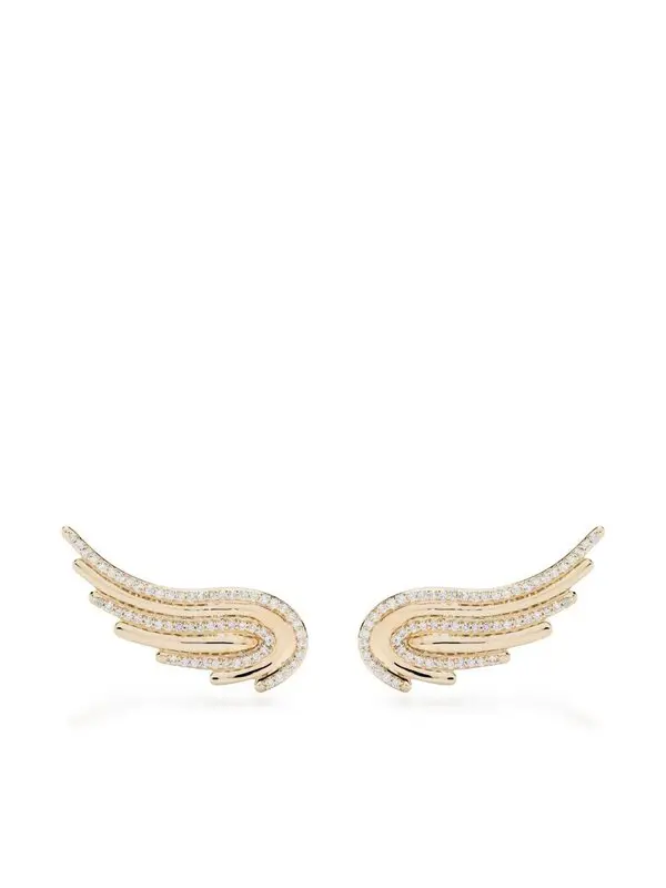 Adina Reyter 14kt Yellow Diamond Flight Wings Earrings - Gold