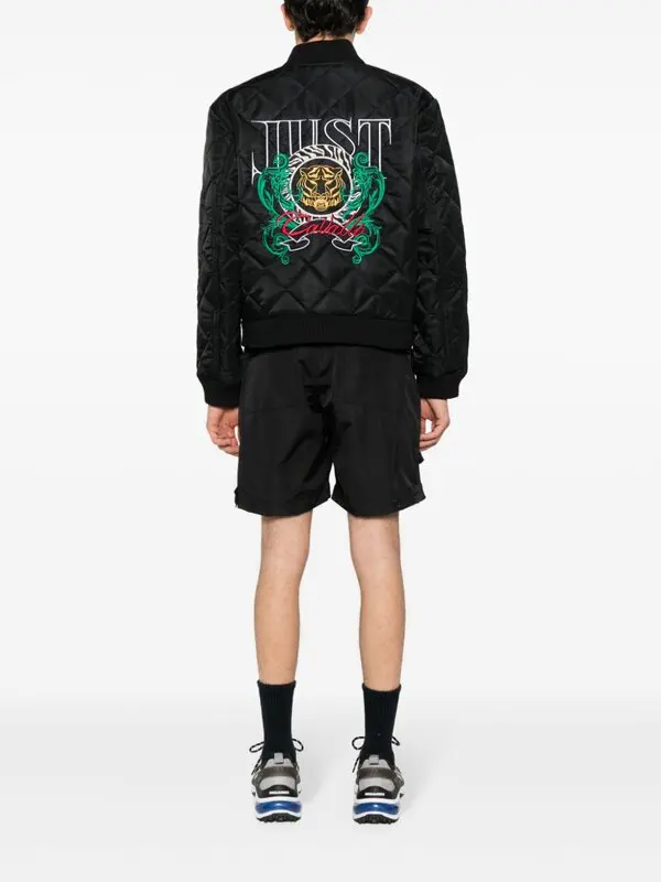 Just Cavalli Logo-embroidered Bomber Jacket