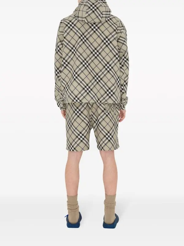 Burberry Equestrian Knight Check Cotton Shorts - Neutrals