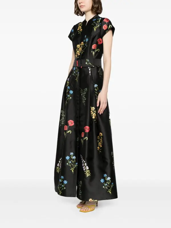 Sachin & Babi Marta Floral-print Gown - Blue