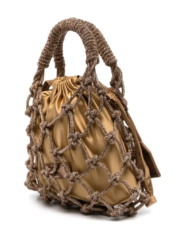 Kurt Geiger Crystal-embellished Macramé Tote