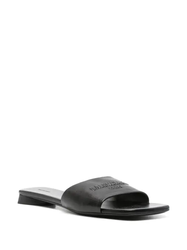 Balenciaga Duty Free Leather Sandals - Black