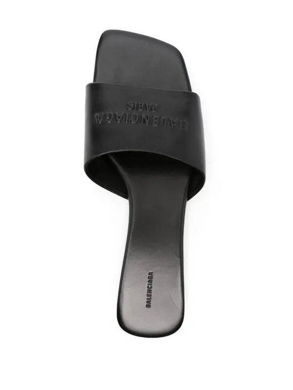 Balenciaga Duty Free Leather Sandals - Black