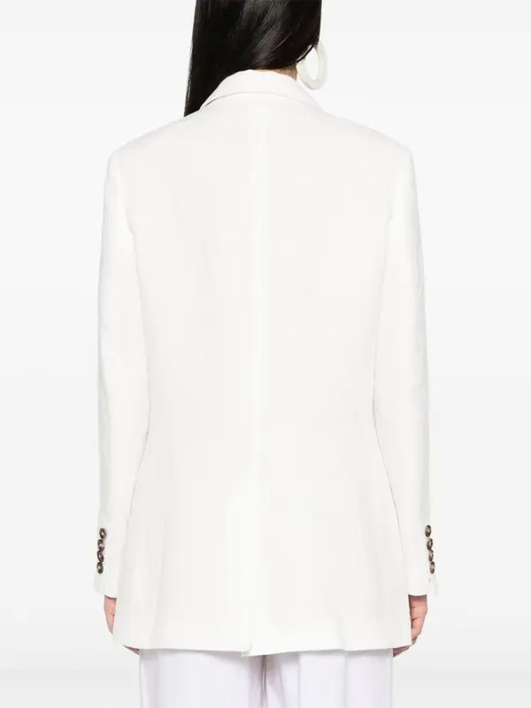Alberta Ferretti Single-breasted Linen Blazer - White