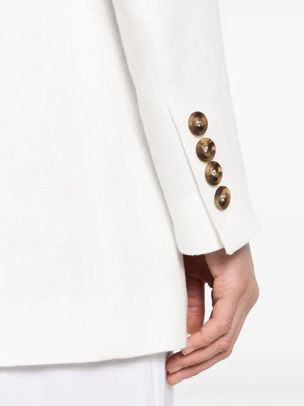 Alberta Ferretti Single-breasted Linen Blazer - White