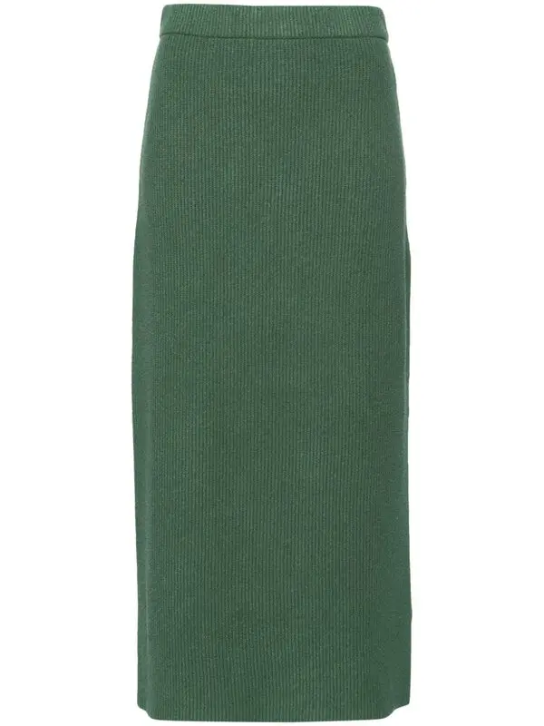 BY MALENE BIRGER Kyara Ribbed Midi Skirt - Green