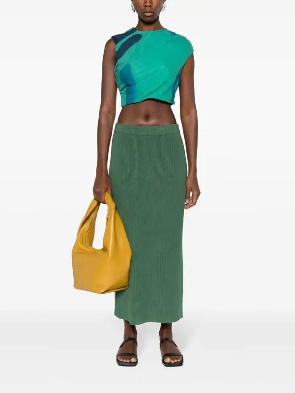 BY MALENE BIRGER Kyara Ribbed Midi Skirt - Green